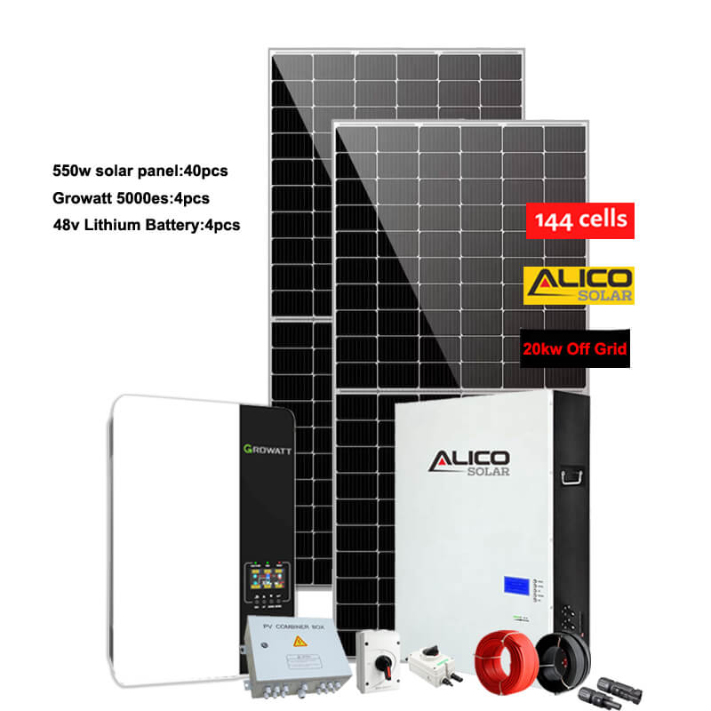 China 25kw off grid solar panel kit system with 25kwh 50kwh Lithium ...